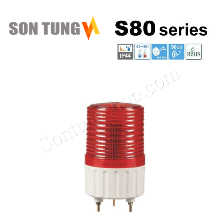 S80L-24-R Đèn quay tín hiệu cảnh báo Qlight Hàn Quốc - Φ80 - Bóng LED - IP44 | Lazada.vn