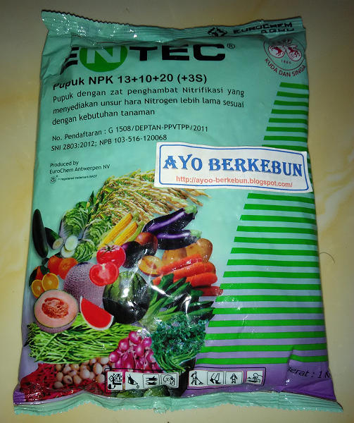 Pupuk NPK ENTEC 13+10+20 (+3S) 1 KG / Pupuk tanaman / pupuk sayuran / pupuk buah / pupuk untuk ...