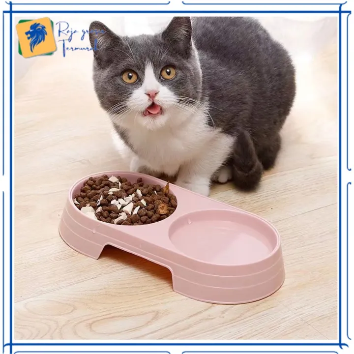 Tempat Makan Kucing Anjing 2 in 1 Mangkok Minum Hewan Doggy Lucu ...