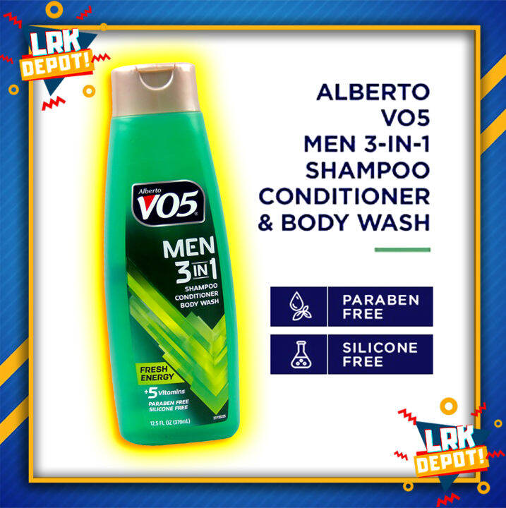 Alberto VO5 Men (3in1) Fresh Energy Shampoo + Conditioner + Body Wash ...