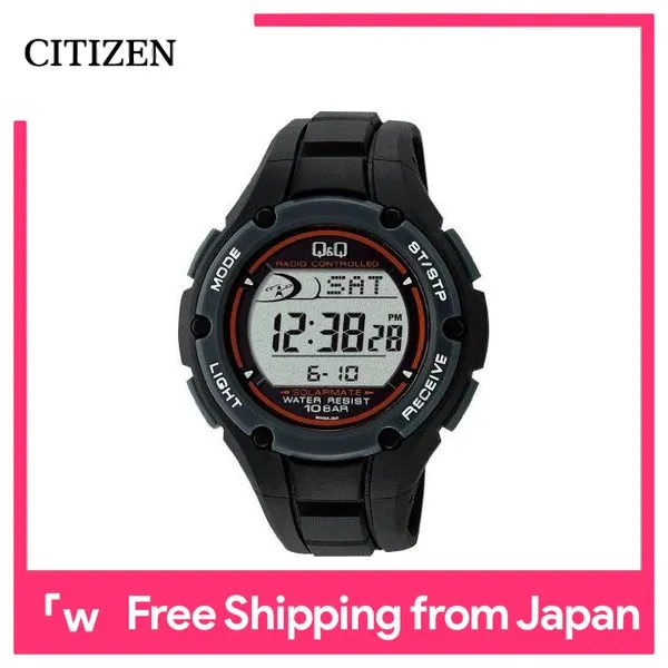 CITIZEN Q & Q watches SOLARMATE Solar radio digital display Chronograph 10 ATM water resistant ...