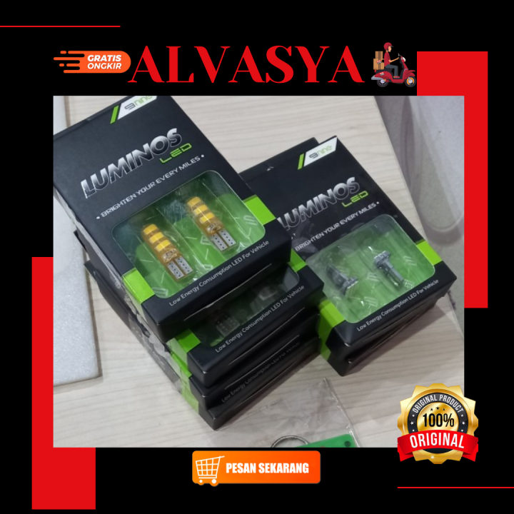 Lampu Senja Luminos LED T10 9 Titik Ori Lampu LED Luminos Terang Plat Sein Plafon Kilometer ...