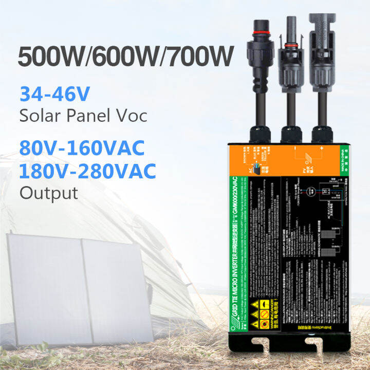🌞500W 600W 700W MPPT Solar PV Grid Tie Micro Inverter GMI Series DC Input 18V-50V AC Output 120V ...