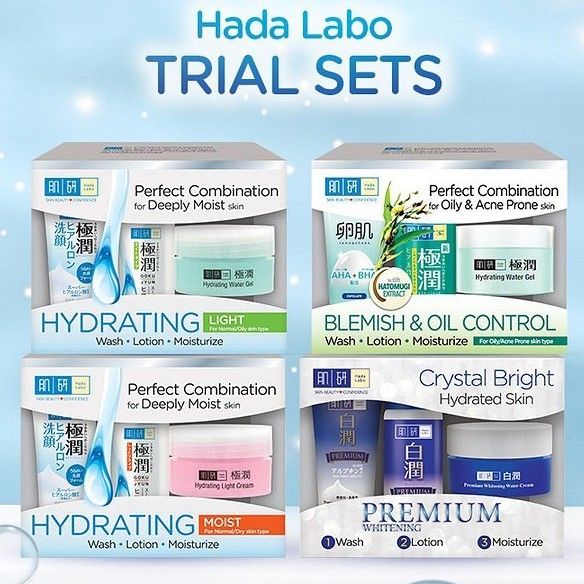 Hada Labo Trial Set (Premium Whitening / Hydrating Light or Moist ... Hada Labo Trial Set (Premium Whitening / Hydrating Light or Moist ...