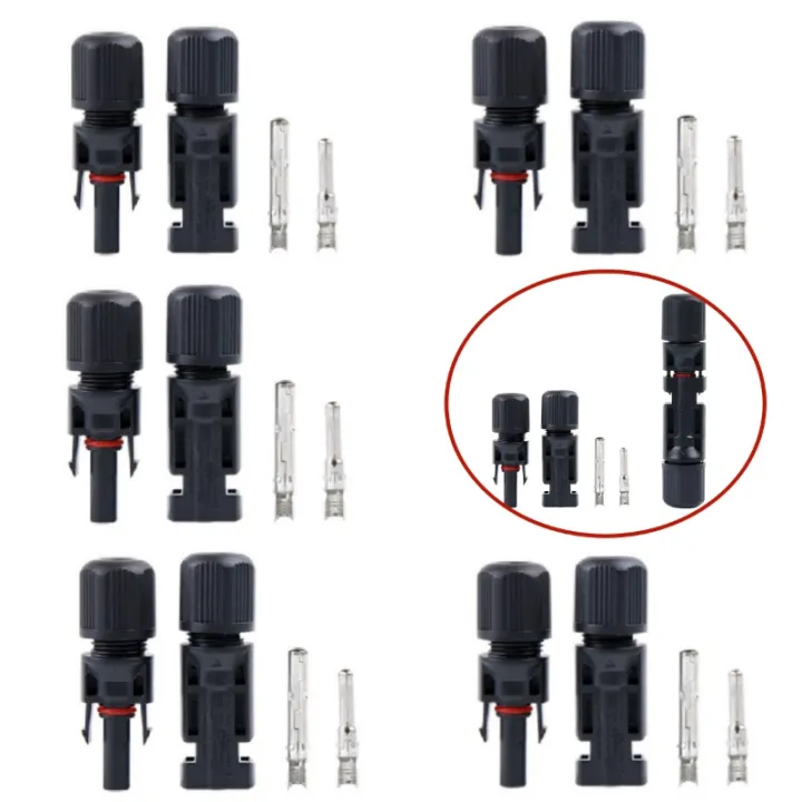 【CW】 5 Pair Solar Panel Cable Connectors Waterproof MC4 Photovoltaic ...