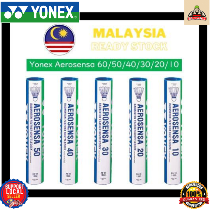 Yonex Badminton Shuttlecock Aerosensa AS60 AS50 AS40 International Grade Good Quality Feather ...