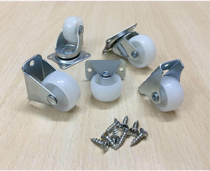 Thick white nylon casters 1 inch 1.5 inch 2 inch furniture bed cabinet ...