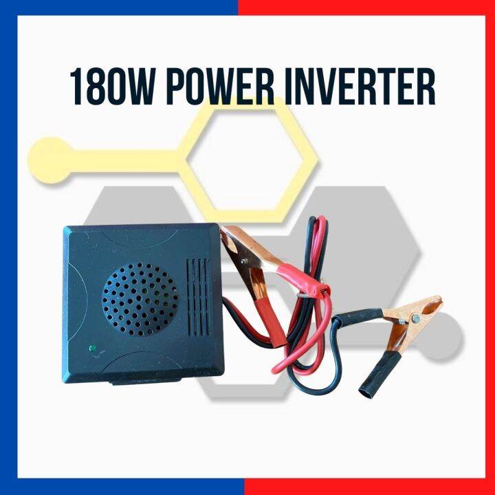 MINI POWER INVERTER 180W DC/AC WITH BATTERY CLIP 12V TO 220V | Lazada PH