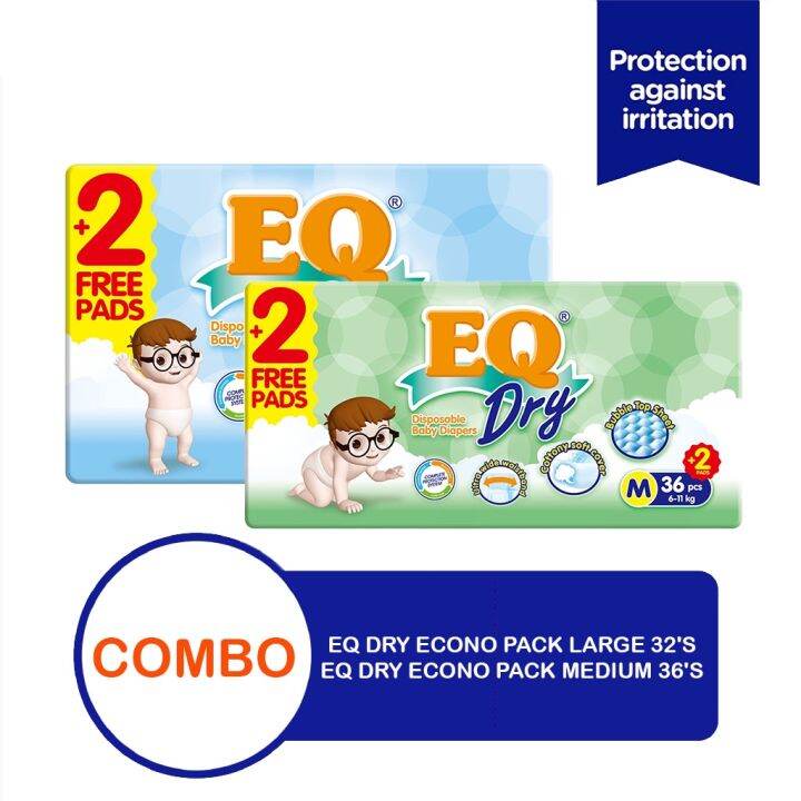 [Mom's Club Exclusive] EQ Dry Econo Pack Large 32's x EQ Dry Econo Pack ...