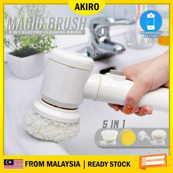 AKIRO MALAYSIA 5 In 1 Magic Brush Multi-function Electric Cleaning ...