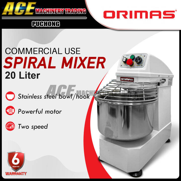 [ ORIMAS ] HS20HT 20Liter 8 KG Spiral Mixer Food Dough Mixer Commercial ...