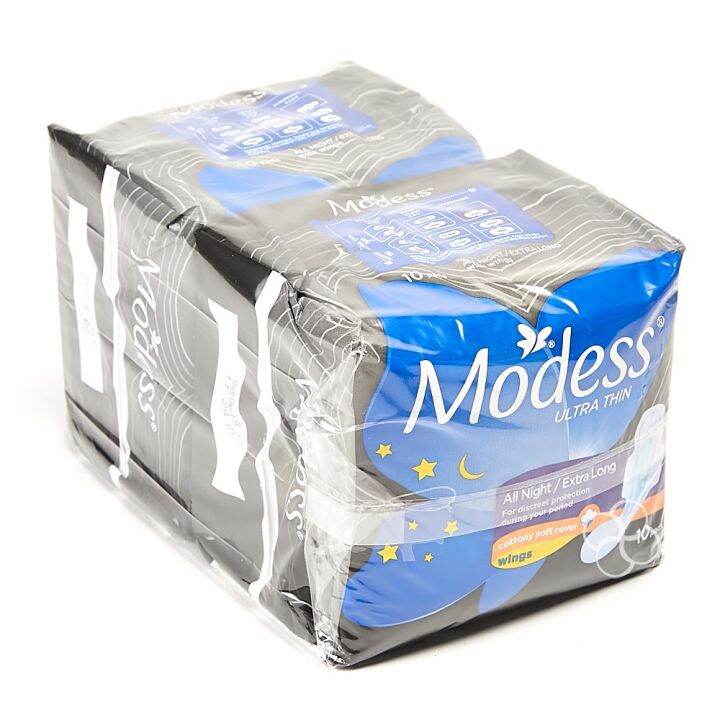 Modess Ultra Thin All Night Sanitary Pad with Wings 2 x 10s LS | Lazada PH