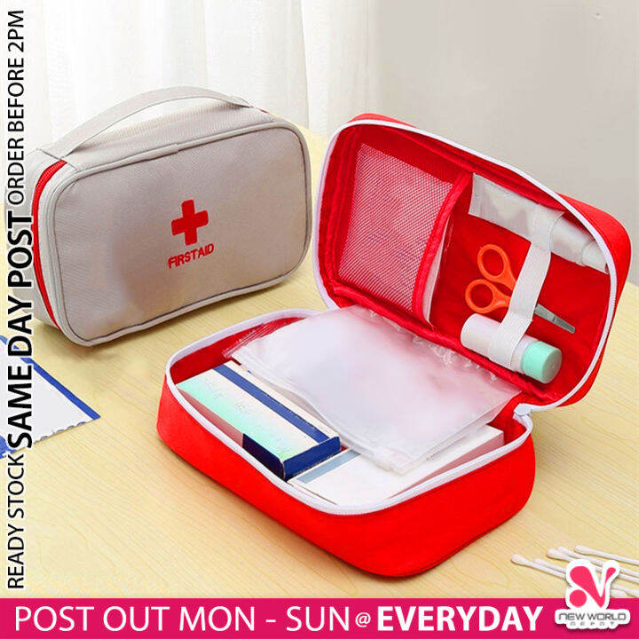 𝗔𝗡𝗧𝗜 𝗦𝗣𝗟𝗔𝗦𝗛 》Portable Emergency First Aid Kit Storage Bag Medical ...