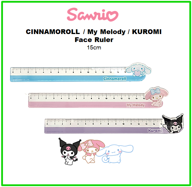 [SANRIO] CINNAMOROLL / My Melody / KUROMI Face Ruler 15cm | Lazada PH