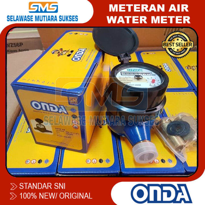 WATER METER BRASS / METERAN AIR/ KUNINGAN MERK ONDA 1/2, 3/4 & 1 INCH ...