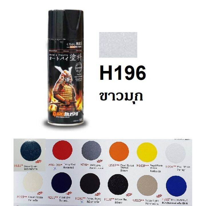 น้ำยาเคลือบเงา สีสเปรย์ซามูไร SAMURAI H196 สีขาวมุก Pearl White น้ำยา ...