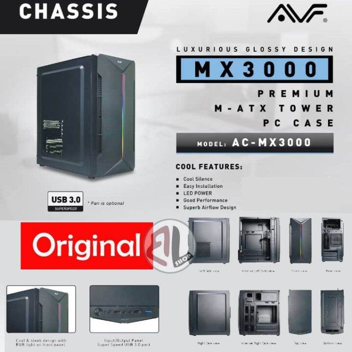 AVF MX3000 Premium M-ATX Luxurious Glossy Design PC Tower Case (USB3.0 ...