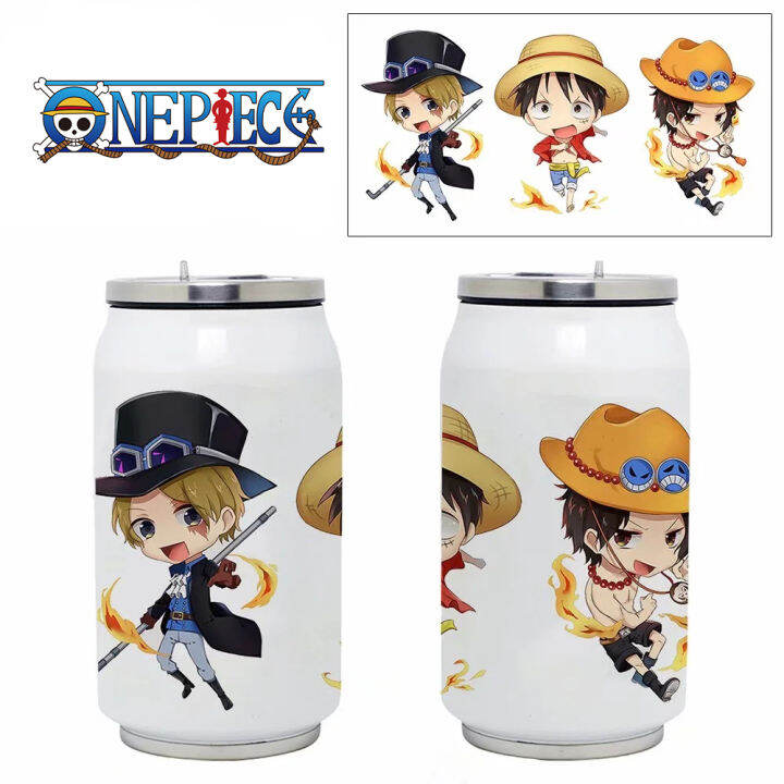 Stainless Steel Thermos Cup Tumbler Flask Anime Monkey D Luffy ACE ...