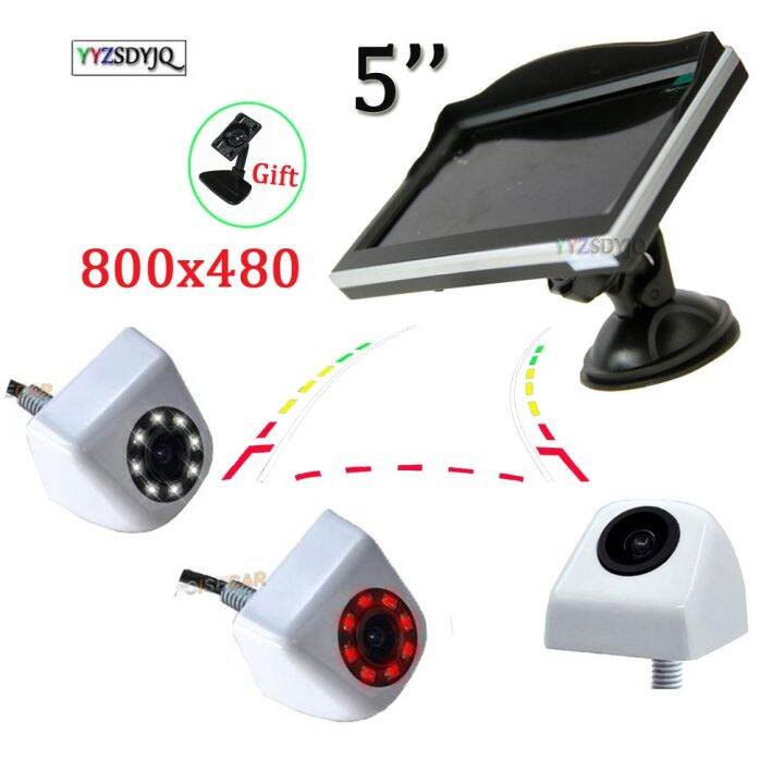 5" TFT LCD HD Screen Car Mirror Monitor Night Vision 8 LED Infrared Car ...