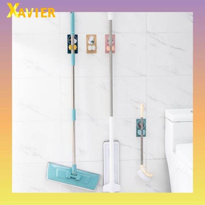【Xavier】Bathroom Mop Hook Broom Storage Rack Wall Mounted Mop Hook ...