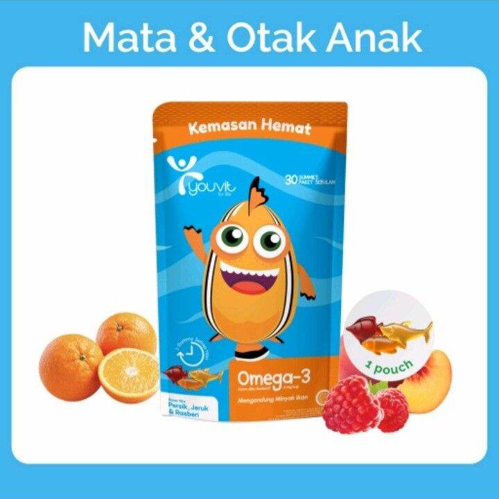 Youvit Omega 3 Anak Kemasan Pouch (Isi 30 Gummy) | Youvit Gummy Omega 3 ...