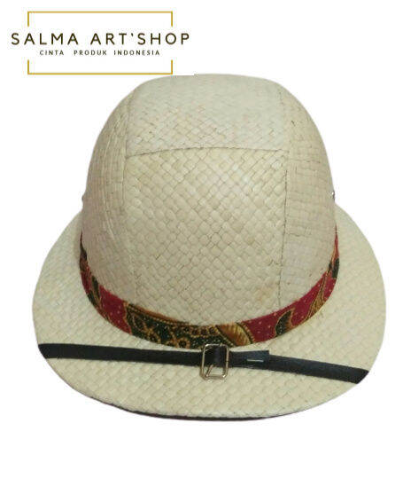 Topi demang anyaman pandan/topi helm sepeda ontel/topi tuan meneer ...