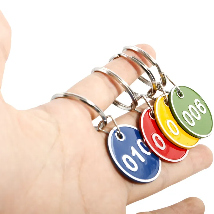 Metal Sign Keychain Signage With Ring Digital Label Tag Number Card ...