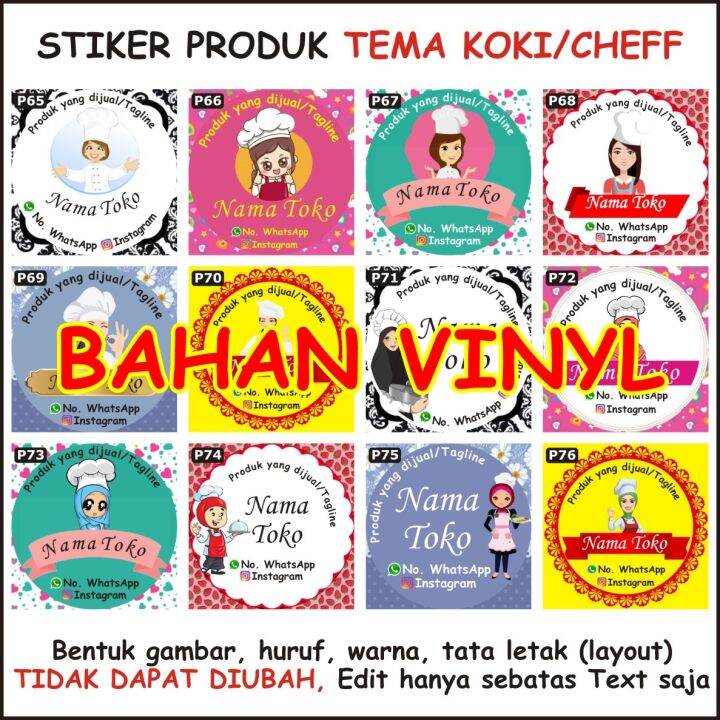 STIKER PERSEGI BAHAN VINYL TRANSPARAN ISI 70 /STIKER PRODUK/STIKER ...