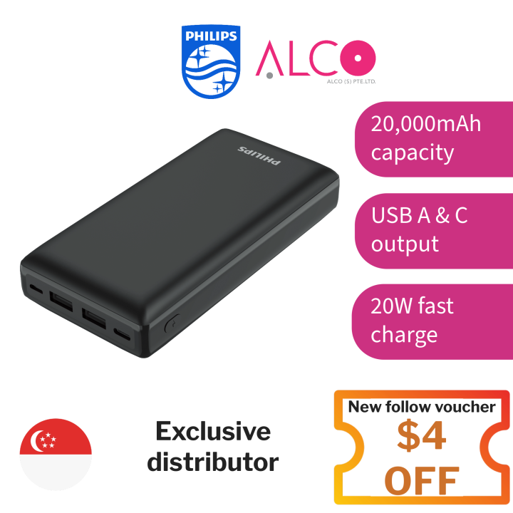Philips DLP7721C | 20000mAh Powerbank | PD 20W and QC 3.0 | Charge 3 devices simultaneously | Li ...