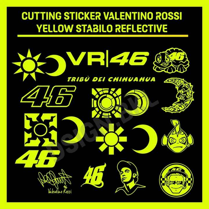 Cutting Sticker VR 46 Valentino Rossi - Kuning HIjau Stabilo | Lazada ...