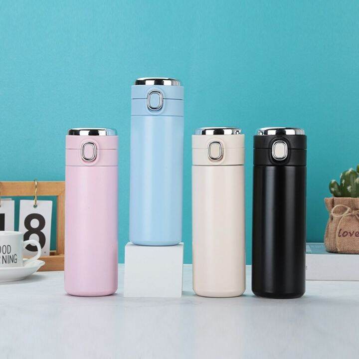 Smart Water Bottle 420ml 304 Stainless Steel Vacuum Cup Digital Display Bounce Cap Portable ...