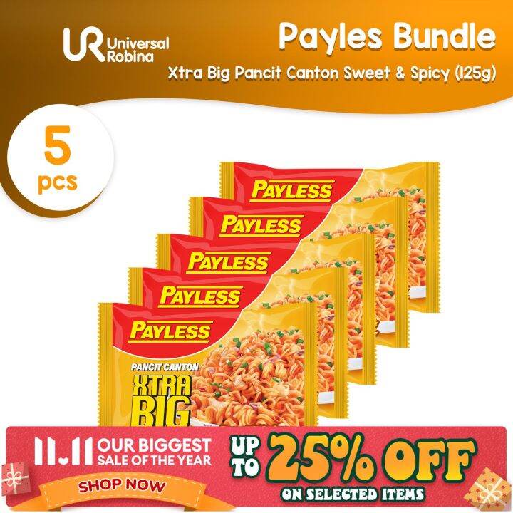 5 x Payless Xtra Big Pancit Canton Sweet & Spicy (125g) | Lazada PH
