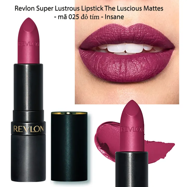 Son Lì Siêu Mịn Revlon Super Lustrous™ Mattes (025 - Insane) đỏ tím 4 ...