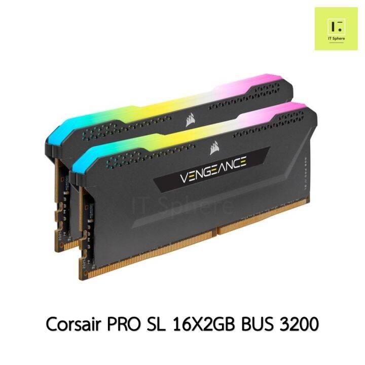 แรม Corsair Vengeance RGB PRO SL 32GB (2 x 16GB) bus 3200 สีดำ ประกัน ...
