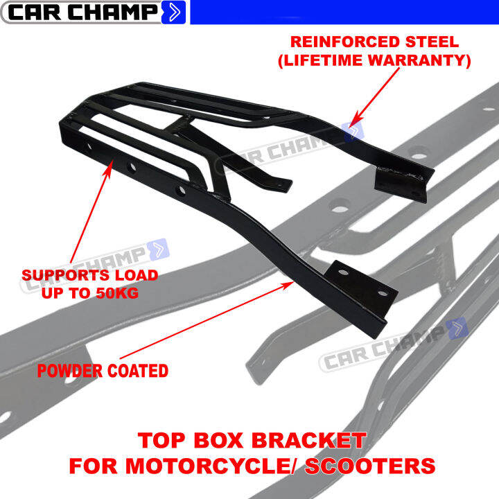 Top Box Bracket for Motorcycle / Scooters Reinforced Steel - TUFF Rack ...