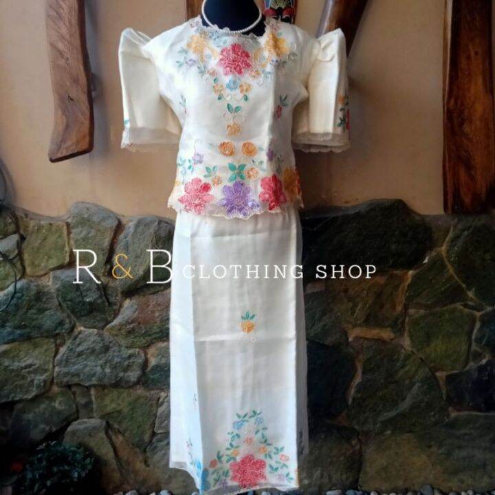 Handpainted Filipiniana terno💕MARIA CLARA ️ TERNO KiMONA | Lazada PH