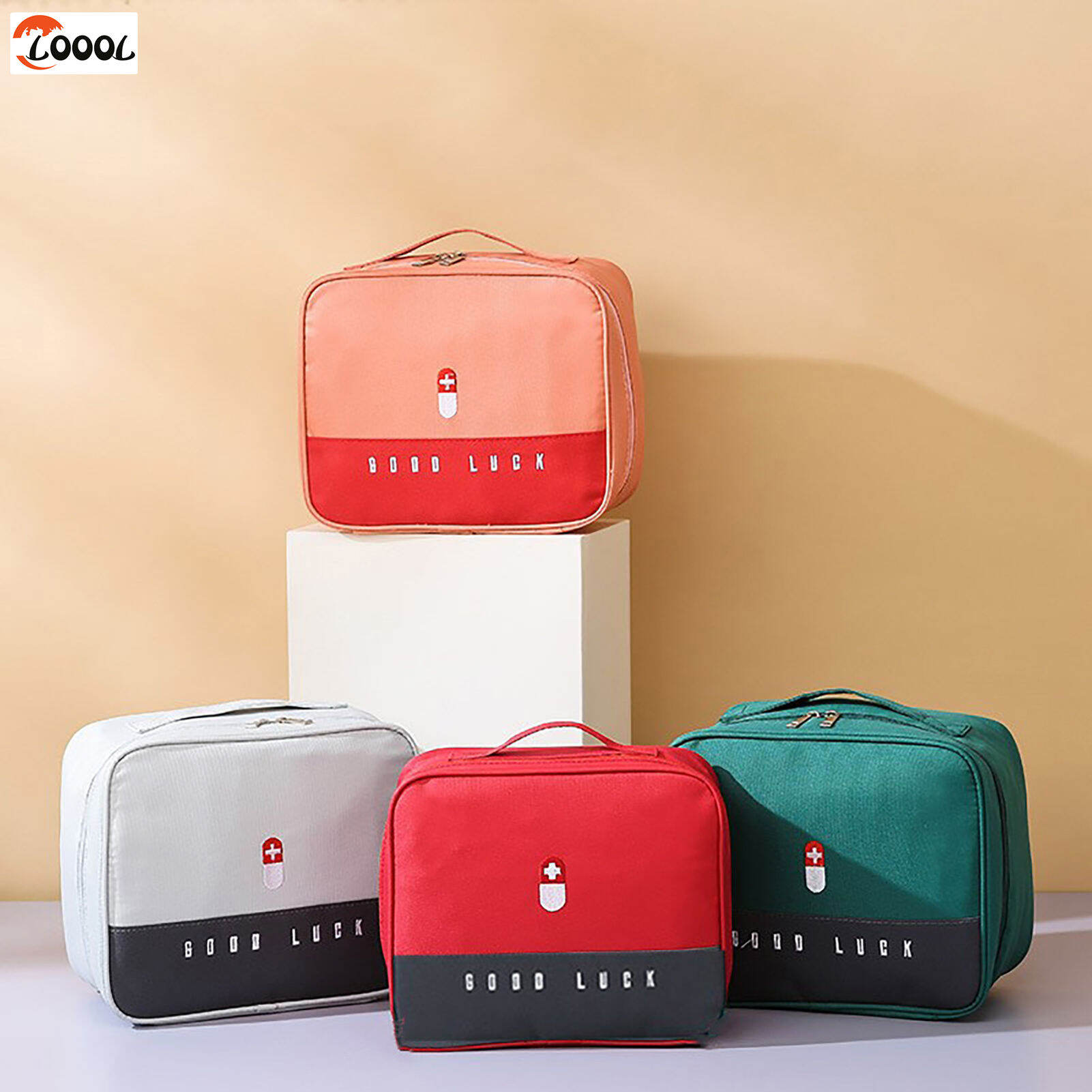 Loool กระเป๋าจุของได้มาก Kotak P3k เปล่าแบบพกพากระเป๋าเครื่องสำอางเครื่องตรวจคลื่นหัวใจสำหรับ ...