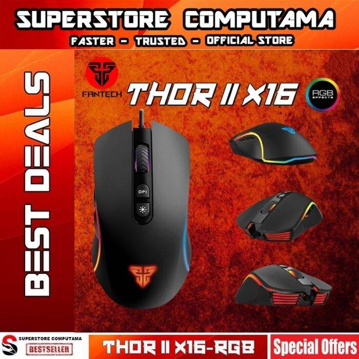 Fantech THOR II X16 Macro RGB Gaming Mouse PIXART | Lazada Indonesia