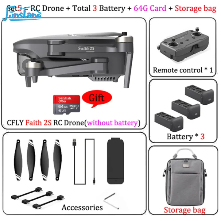 FunsLane ของเล่นเด็กๆC-fly Faith 2s Drone Professional 4k Hd Camera 3 ...