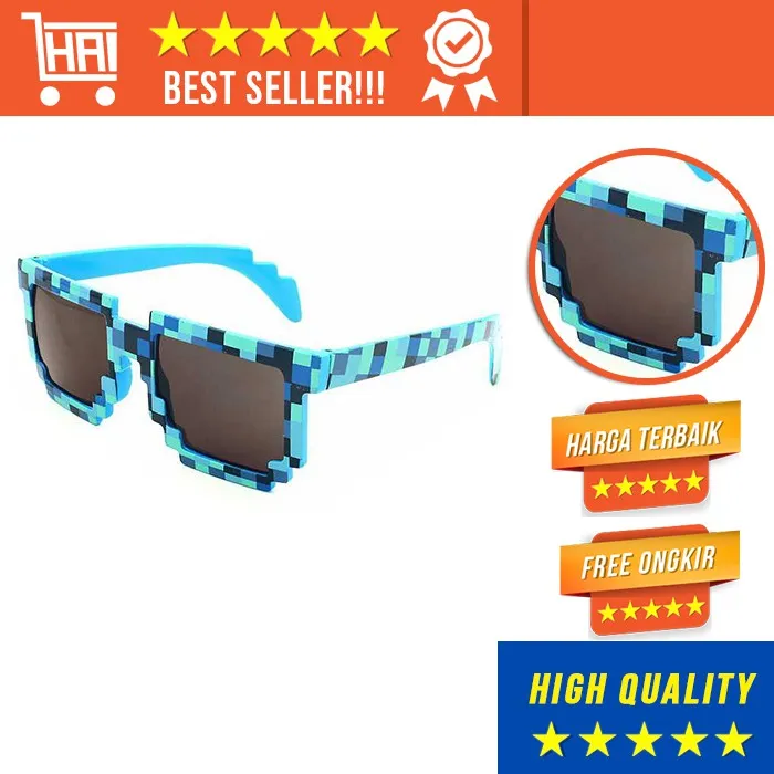 KACAMATA ANAK MINECRAFT UV PROTECTION PELINDUNG SINAR MODEL PIXEL MINE ...
