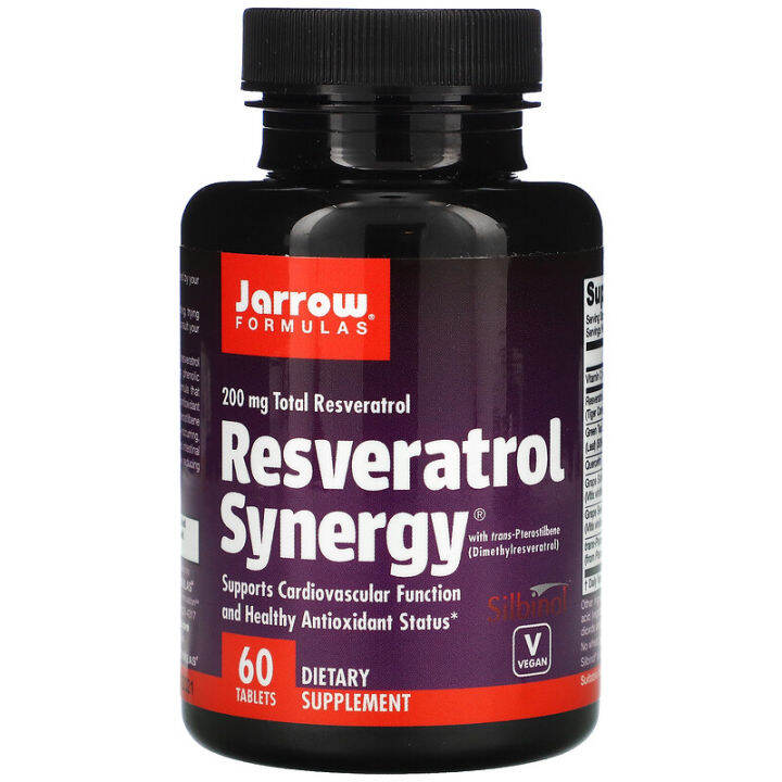Jarrow Formulas, Resveratrol Synergy, 200 mg Total Resveratrol, 60 ...