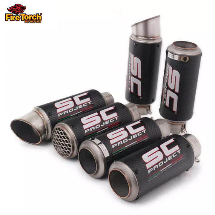 SC project 51mm/2inches Universal Motorcycle Exhaust Muffler Tailpipe Canister Tail Pipe ...