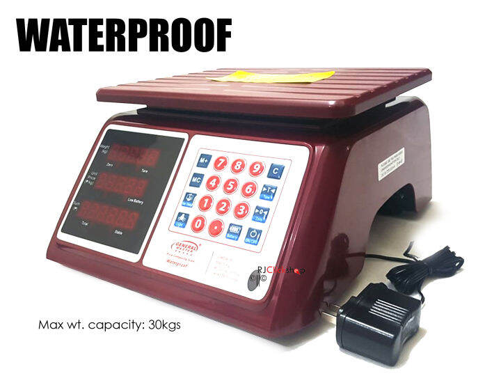 WATERPROOF PRICE COMPUTING DIGITAL WEIGHING SCALE 30kg GENERAL MASTER ...