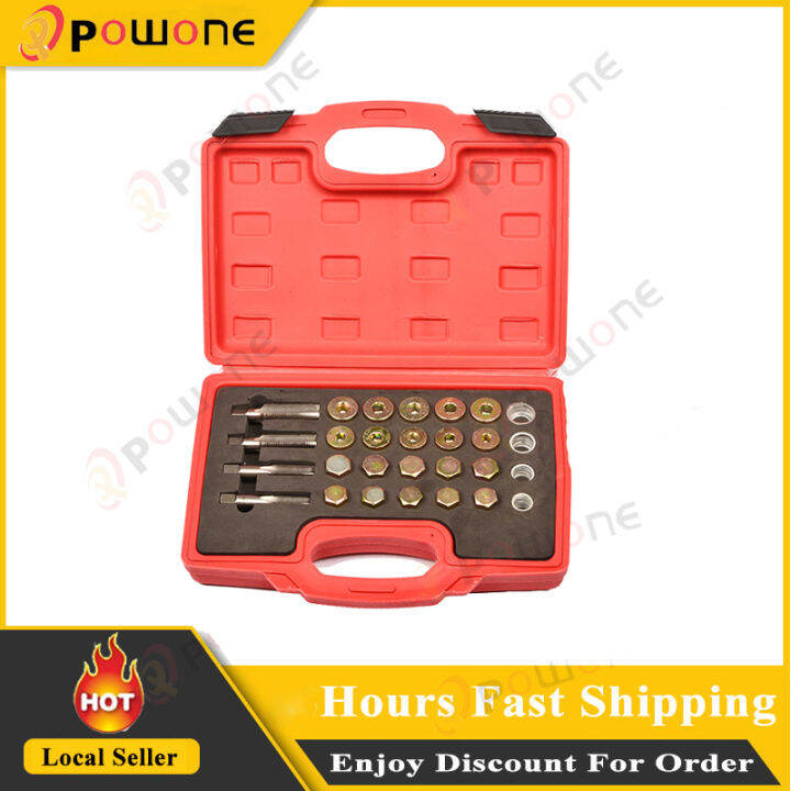 64Pc Oil Pan Thread Repair Kit Sump Gearbox Drain Plug Tool Set M13 M15 ...