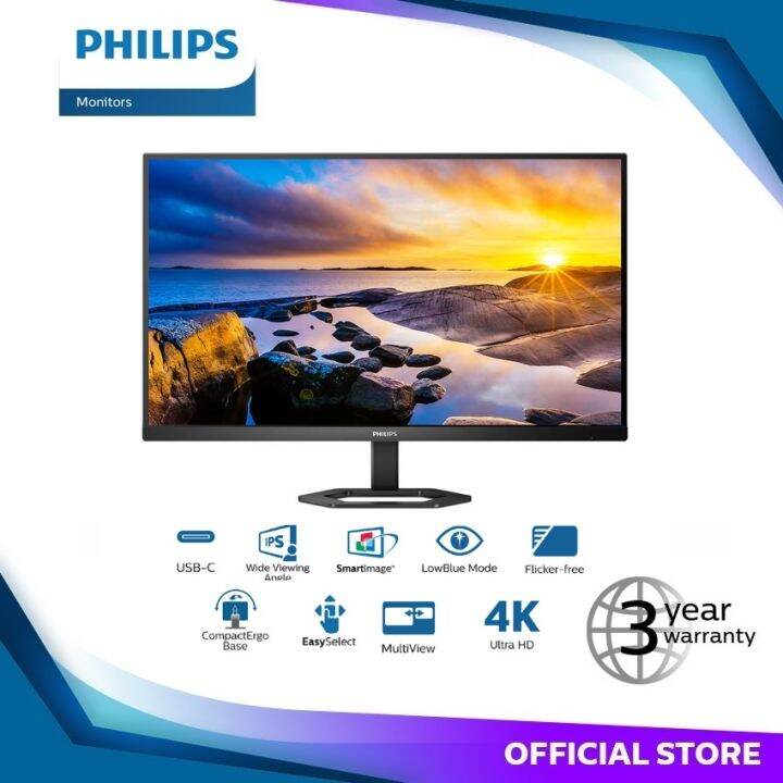 Philips USB-C 27" Monitor 27E1N5900E, 5000 Series, Ultra Clear 4K UHD ...