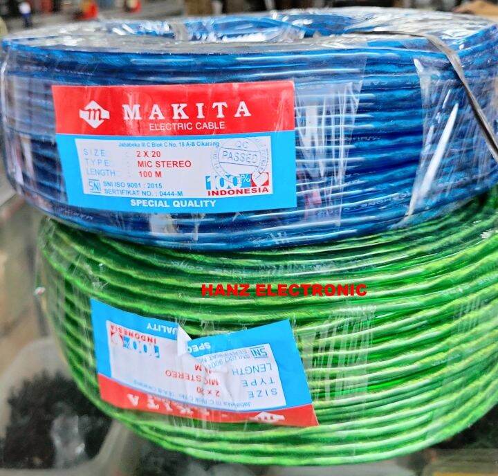 Kabel Mic makita 2x20 stereo Original 2 x 20 100 m cable microphone ...
