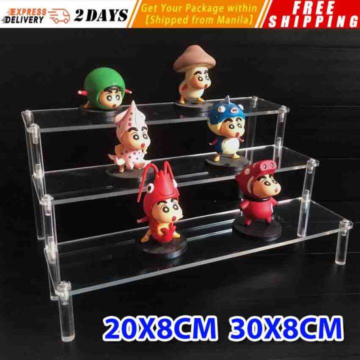 3 Tiers Acrylic Display Stand 3 Tier Riser Display Shelf Showcase for ...