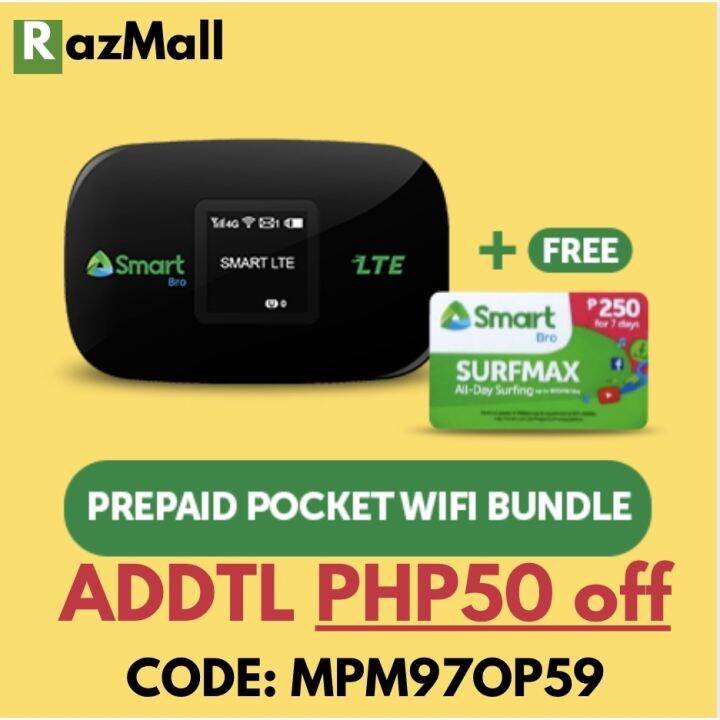 SMART bro LTE Pocket Wifi with FREE 250 Voucher | Lazada PH