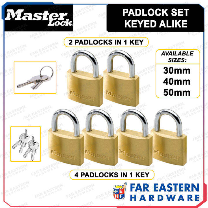 MASTER LOCK Brass Padlock Keyed Alike 30mm | 40mm | 50mm | Lazada PH