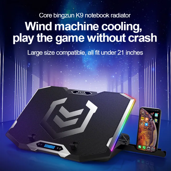 Original K9 2-In-1 Gaming RGB ที่ระบายความร้อนแล็ปทอปสำหรับแล็ปท็อป12 ...